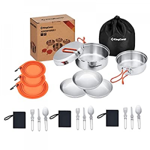 35.0% off KingCamp Camping Cookware Mess Kit 17/25 pcs Open Fire ...
