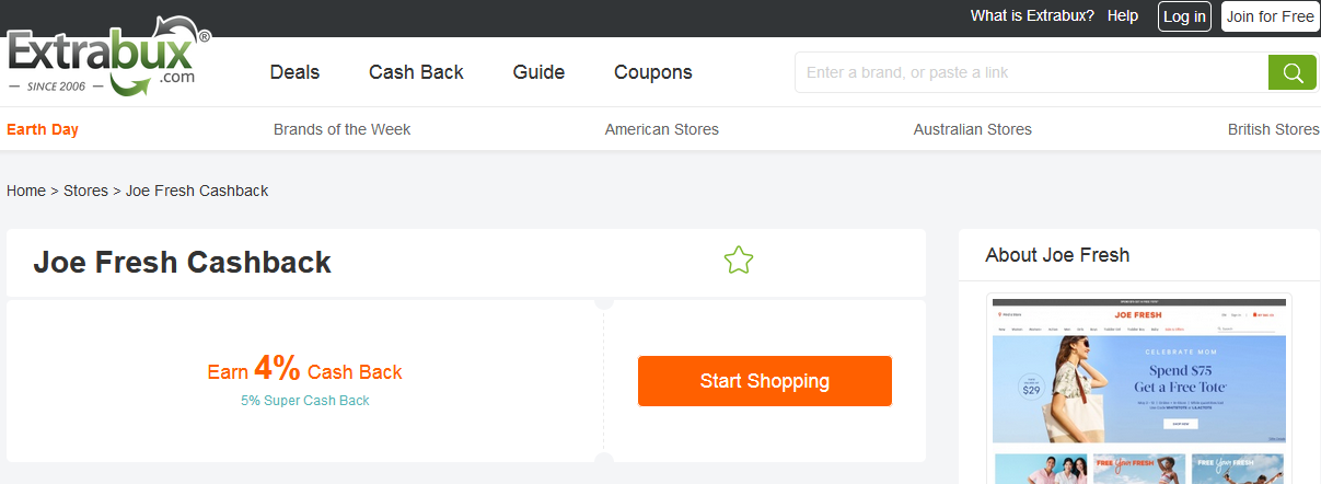 2025加拿大时尚品牌Joe Fresh官网海淘攻略及转运教程（附优惠码+5%返利） 平价时尚服饰品牌 - Extrabux