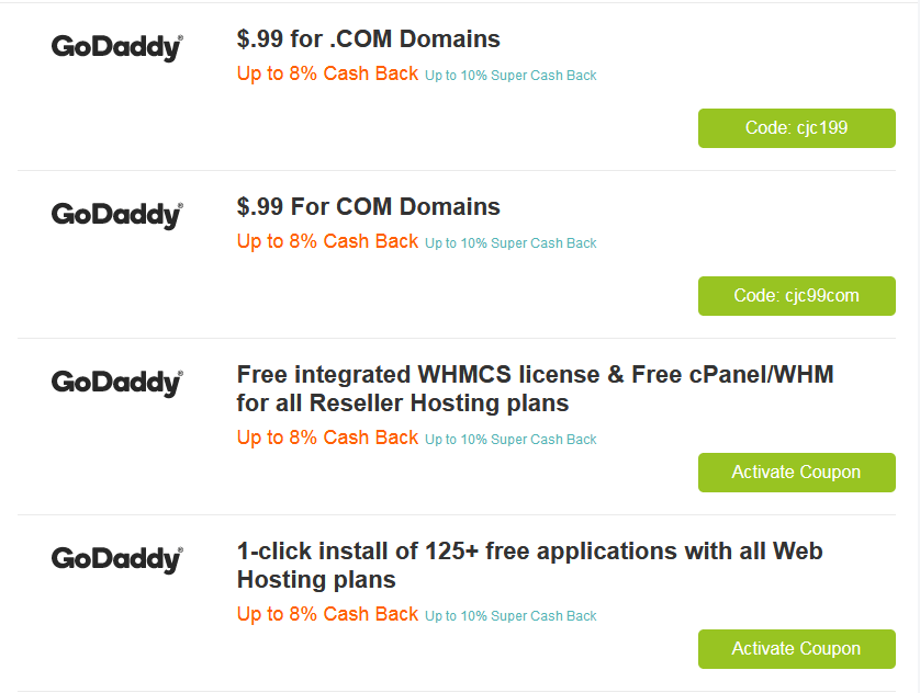 2025年GoDaddy最新优惠码（附10%返利） - 注册、续费、转移、及便宜域名和抢注促销！ 好域名值得人心，抓住访客和流量！ - Extrabux