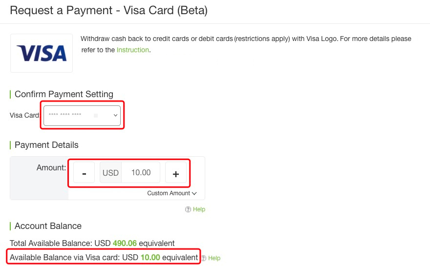Withdraw Your cash back into Visa Card - Extrabux