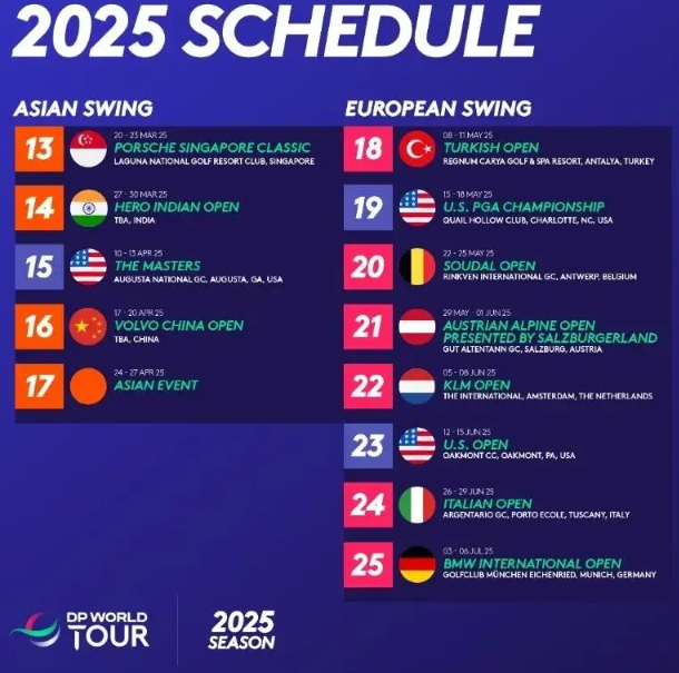 2025高尔夫比赛时间表及举办地点（奖金+直播/转播平台） - Extrabux