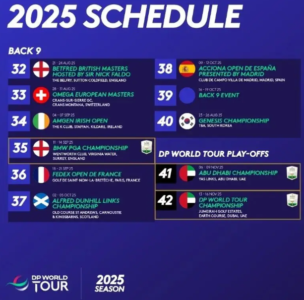 2025高尔夫比赛时间表及举办地点（奖金+直播/转播平台） - Extrabux