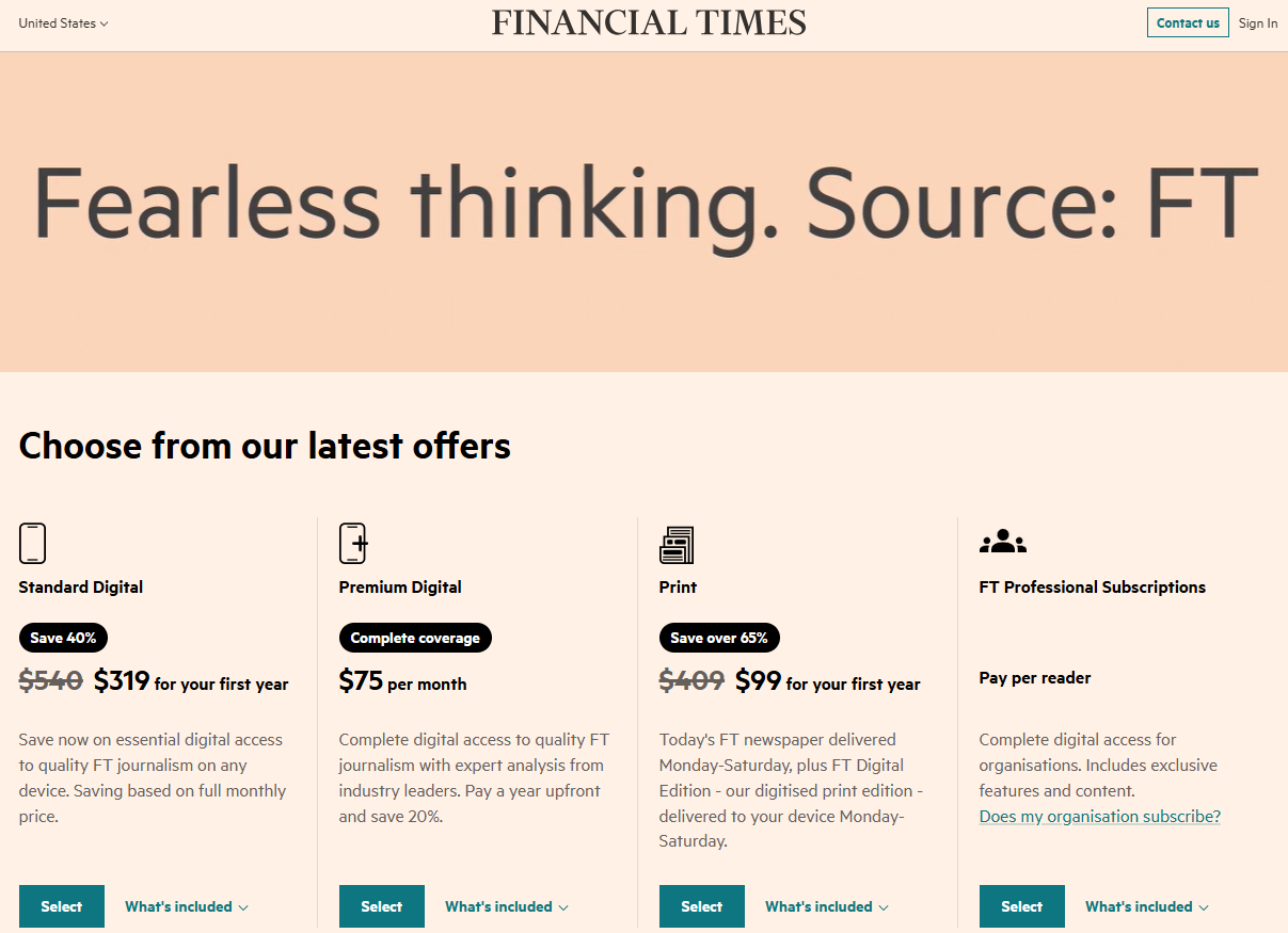 The Wall Street Journal vs. Financial Times vs. The Economist: Main ...