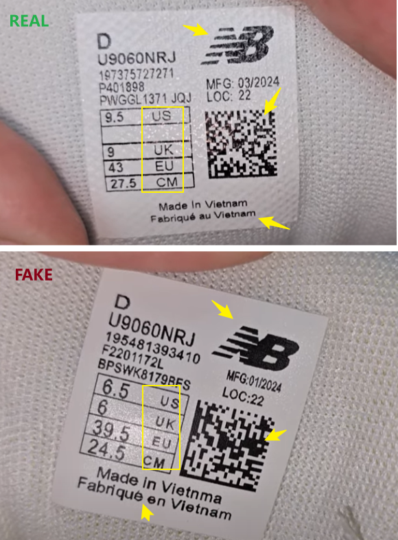 New Balance 9060 Real vs. Fake Guide 2025: How Can I Tell If It Is Real ...