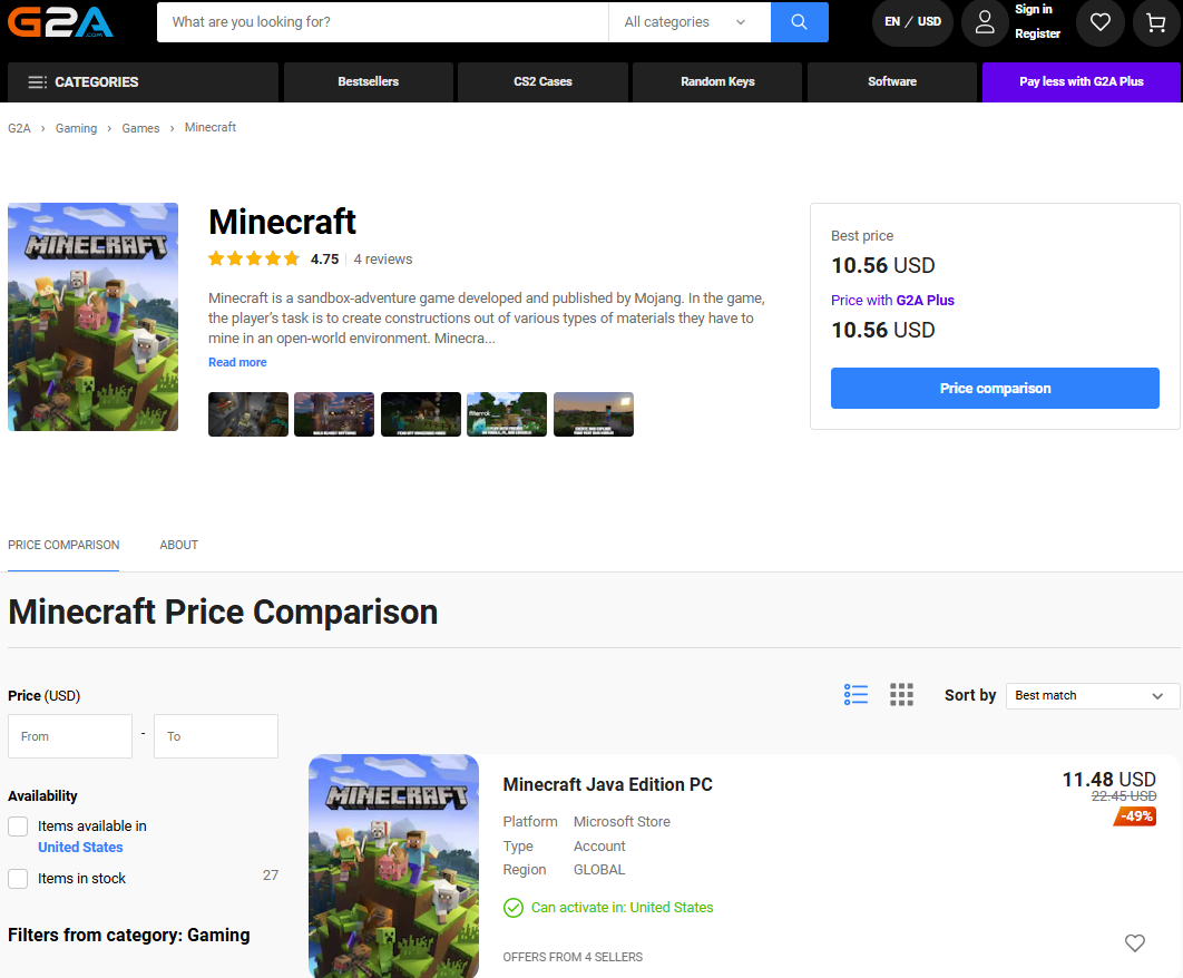 2025哪里买正版Minecraft我的世界最便宜？（价格+购买教程+各版本区别） - Extrabux