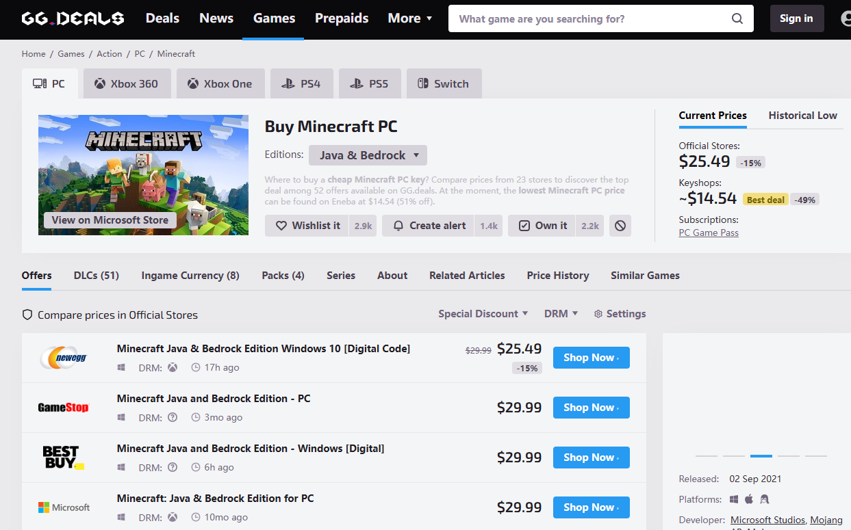 2025哪里买正版Minecraft我的世界最便宜？（价格+购买教程+各版本区别） - Extrabux